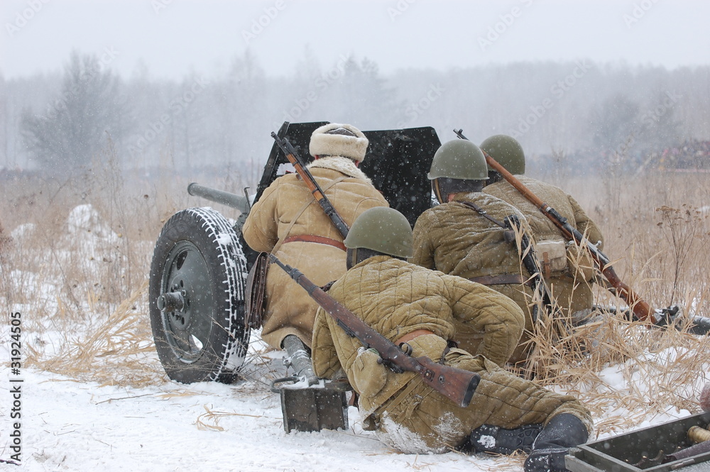 Soviet cannon of WW2 Stock Photo | Adobe Stock