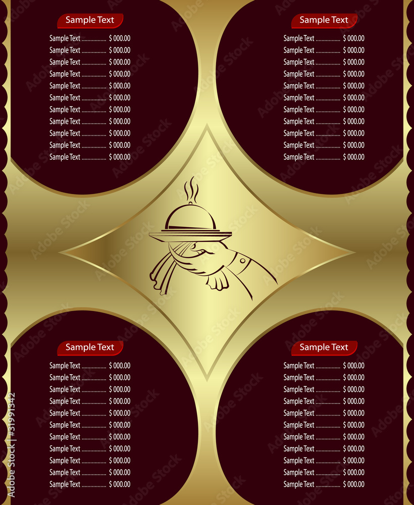 Menu Card Template Stock Vector | Adobe Stock