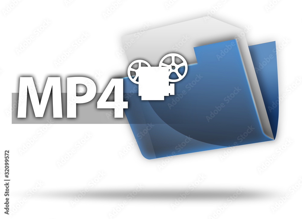 3D Style Folder Icon "MP4" Stock Illustration | Adobe Stock