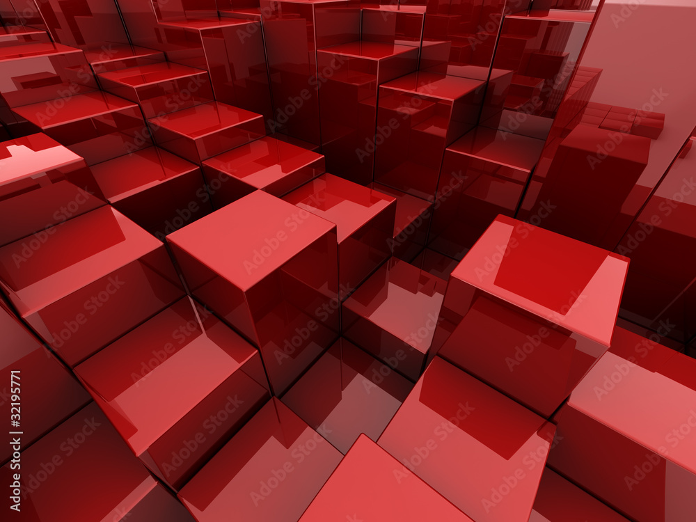 red cubes background Stock Illustration | Adobe Stock