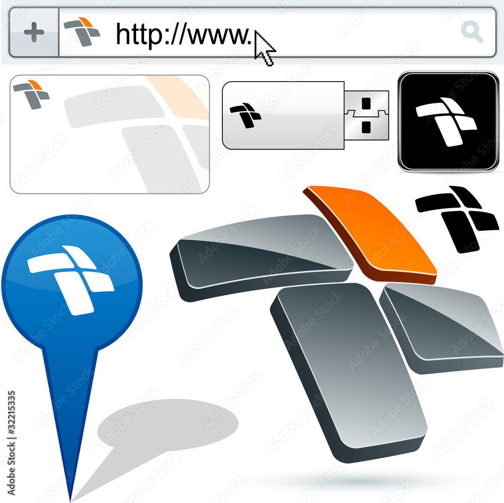 Business 3D fan logo design. Stock Vector | Adobe Stock