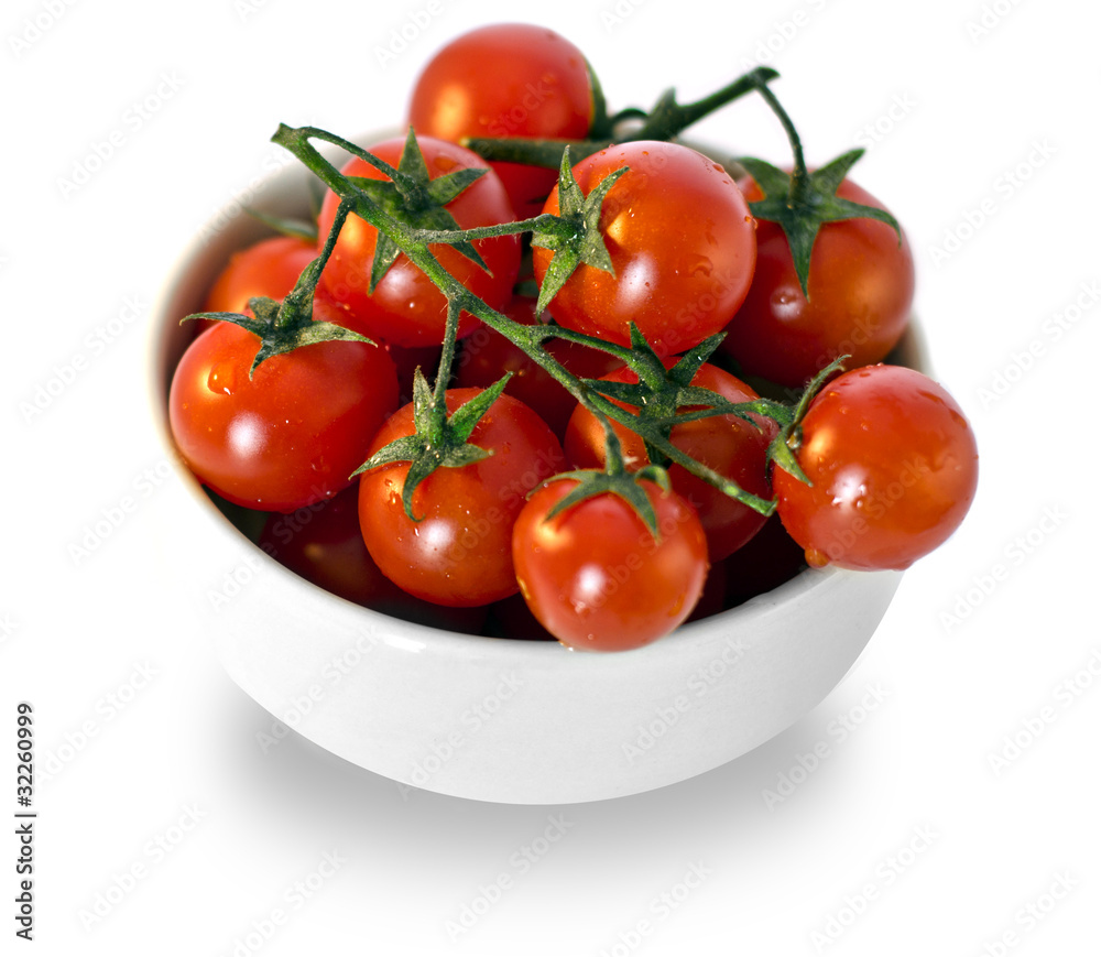 Foto de Stock Pomodori in coppetta bianca | Adobe Stock