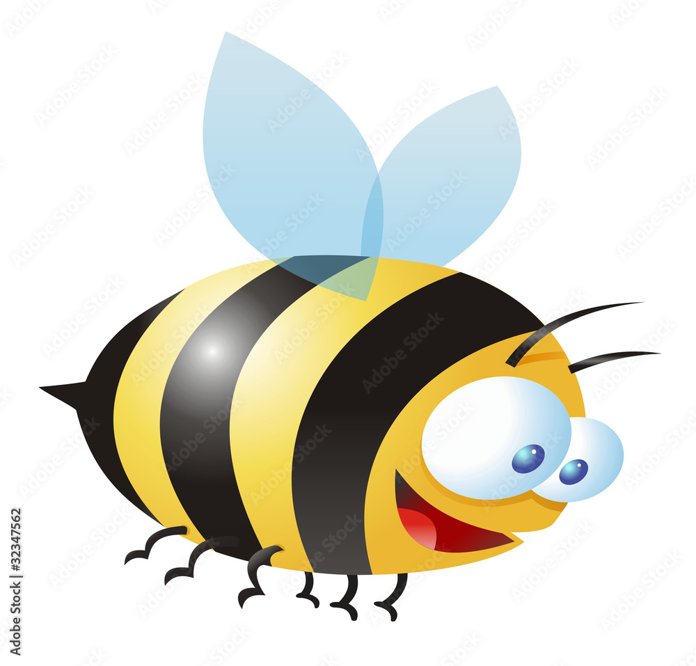 Ilustracion comica de una Abeja Stock Illustration | Adobe Stock