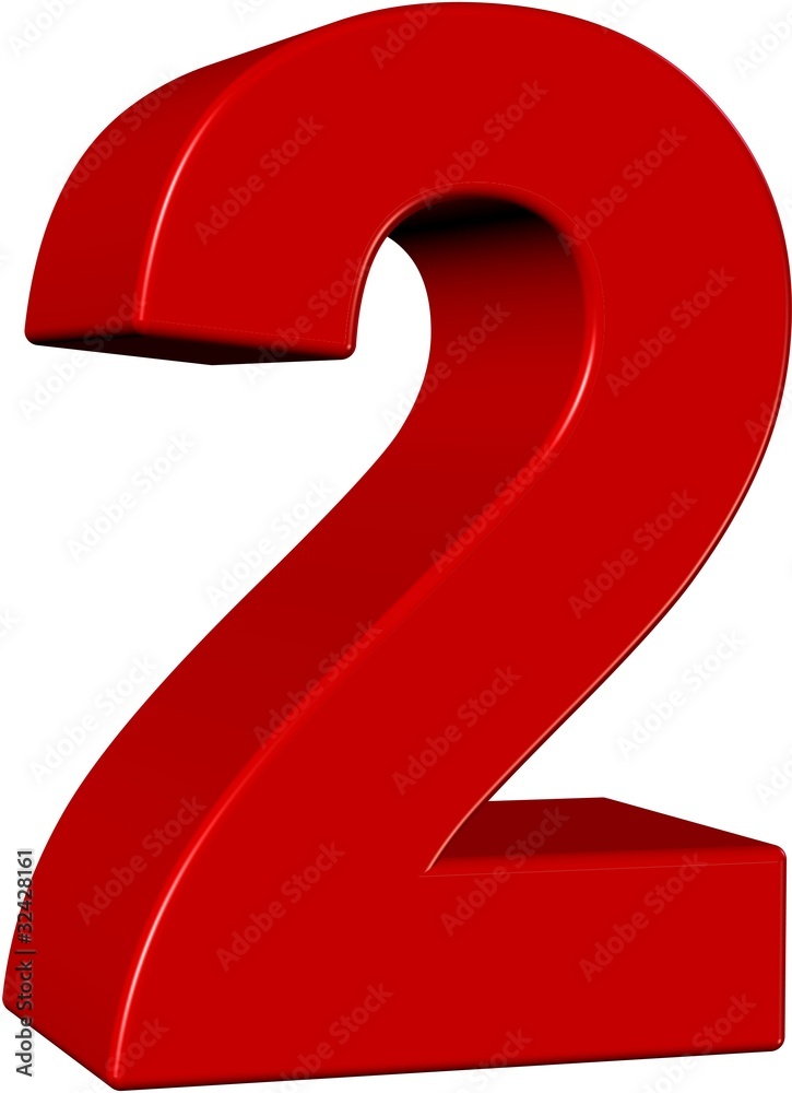 3D ZAHL 2 Stock Illustration | Adobe Stock