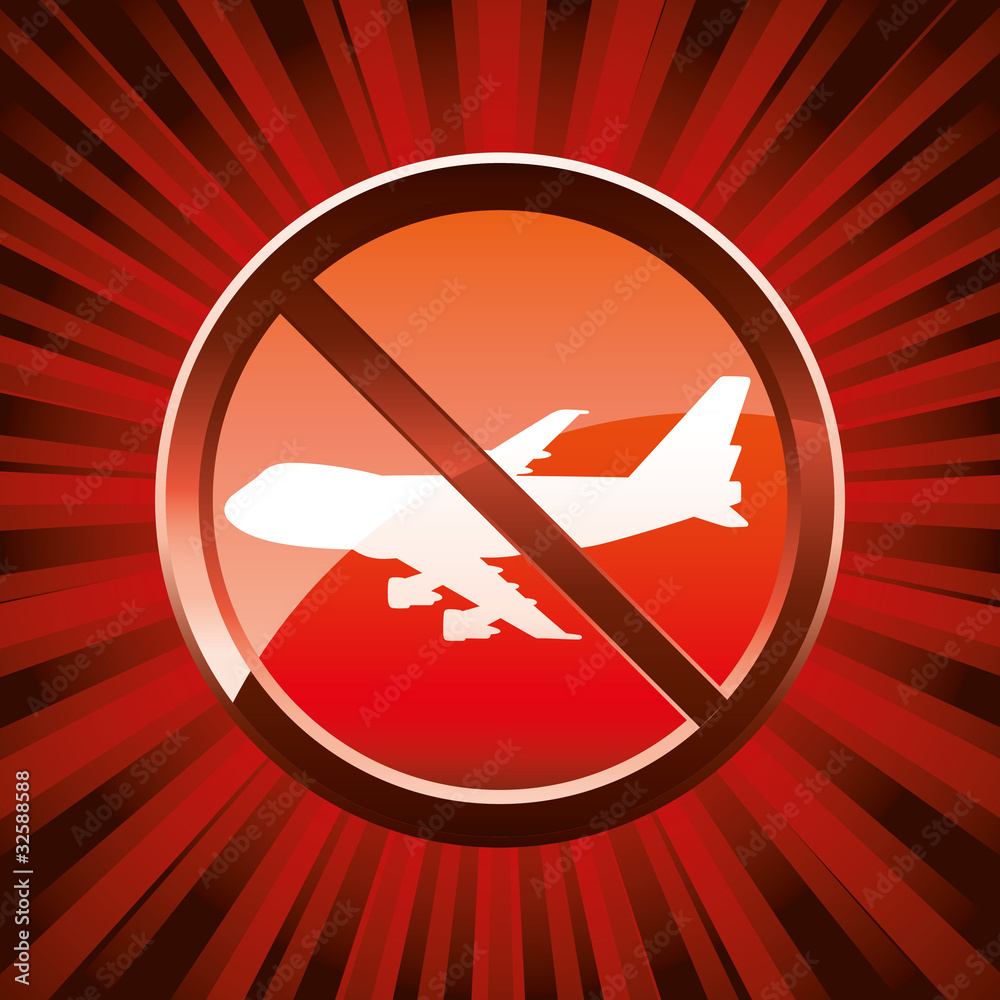 Warning sign about ban flight, vector illustration Stock Vector | Adobe ...