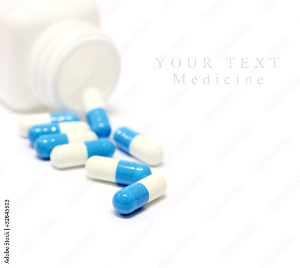 Medicine prescription pills on a white background Stock Photo | Adobe Stock
