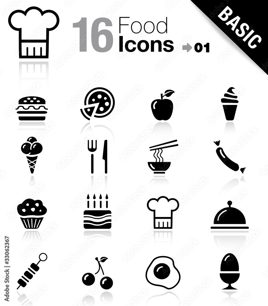 Basic - Food Icons Stock Vector | Adobe Stock
