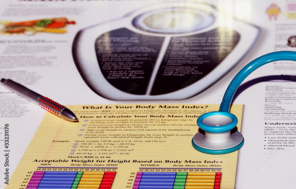 Body Mass Index Chart And Medical Tool Stock Photo | Adobe Stock
