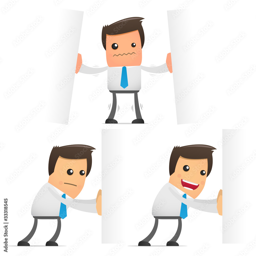 set of funny cartoon manager Stock Vector | Adobe Stock