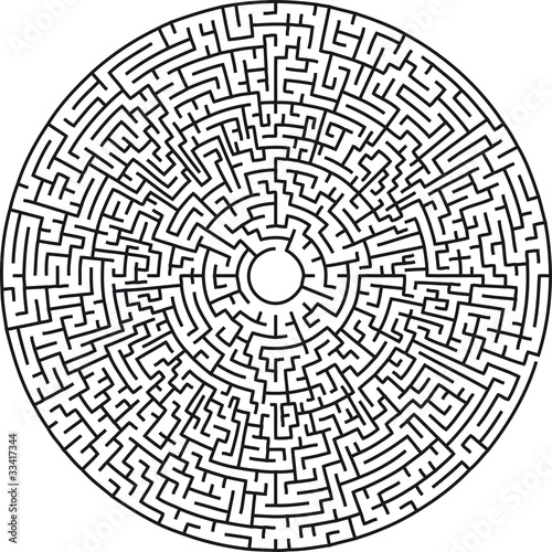 Circular maze very difficult Stock Vector | Adobe Stock