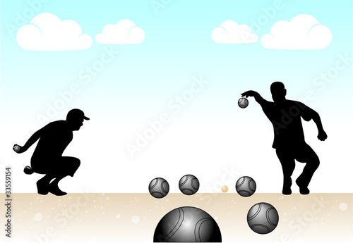 joueurs de pétanque Stock Vector | Adobe Stock