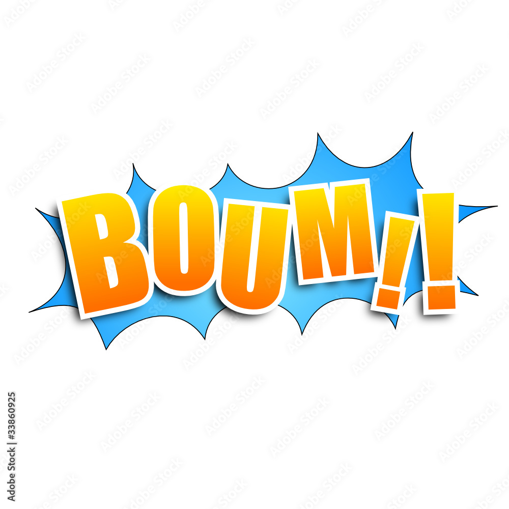 Onomatopoeia (Boum with explosion) Stock Vector | Adobe Stock