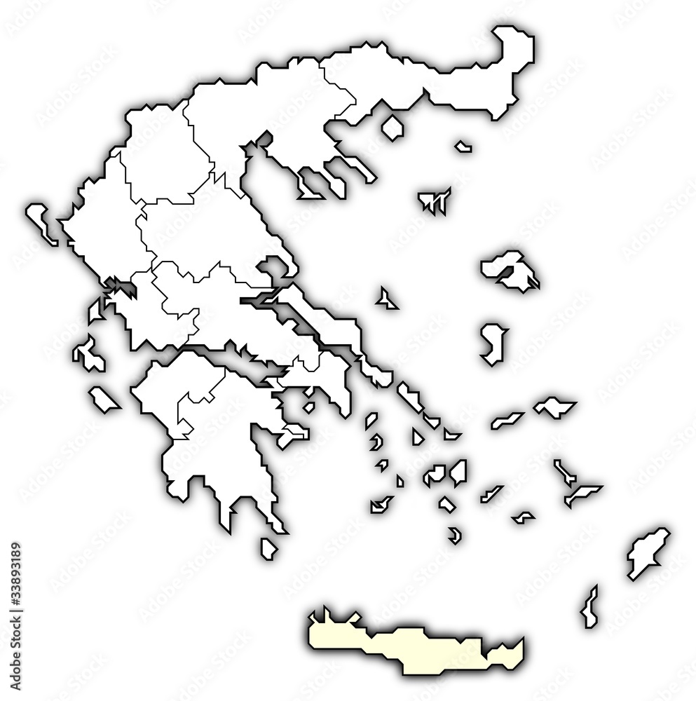 Political map of Greece Stock Vector | Adobe Stock