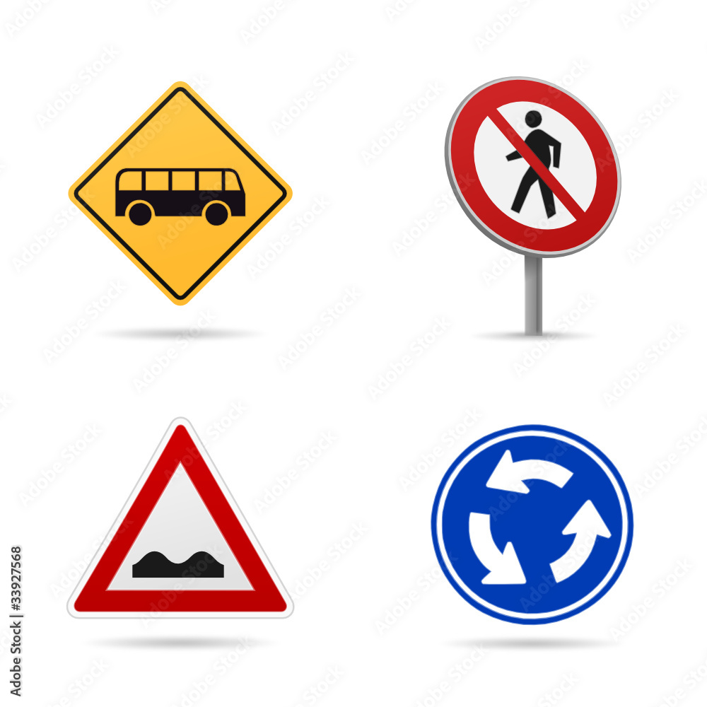 Verkehrszeichen, Schilder & Symbole Stock Vector | Adobe Stock