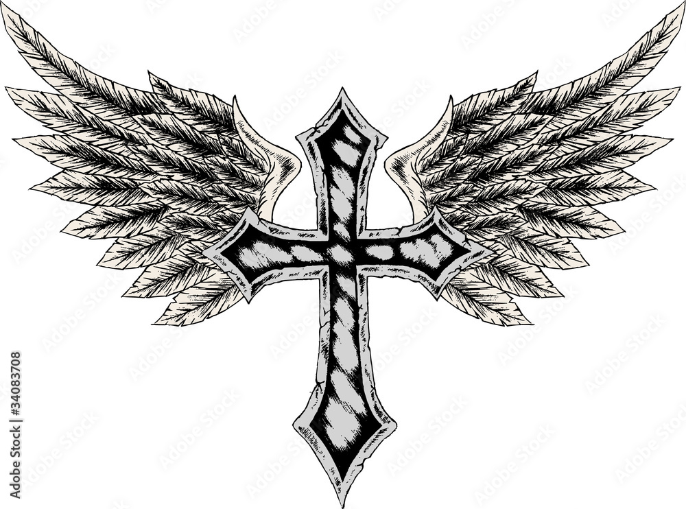 angel cross design Stock Vector | Adobe Stock