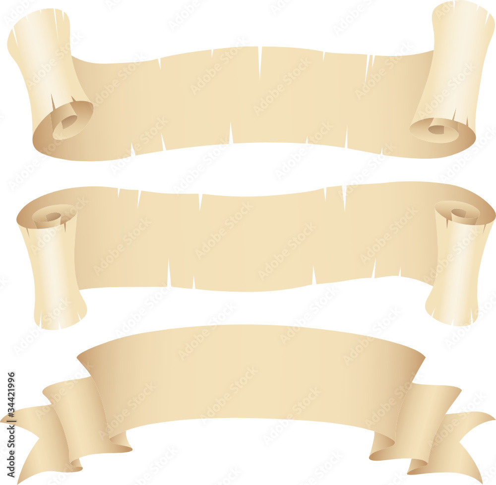 Vector Illustration of Curly Paper Banners Set Stock Vector | Adobe Stock