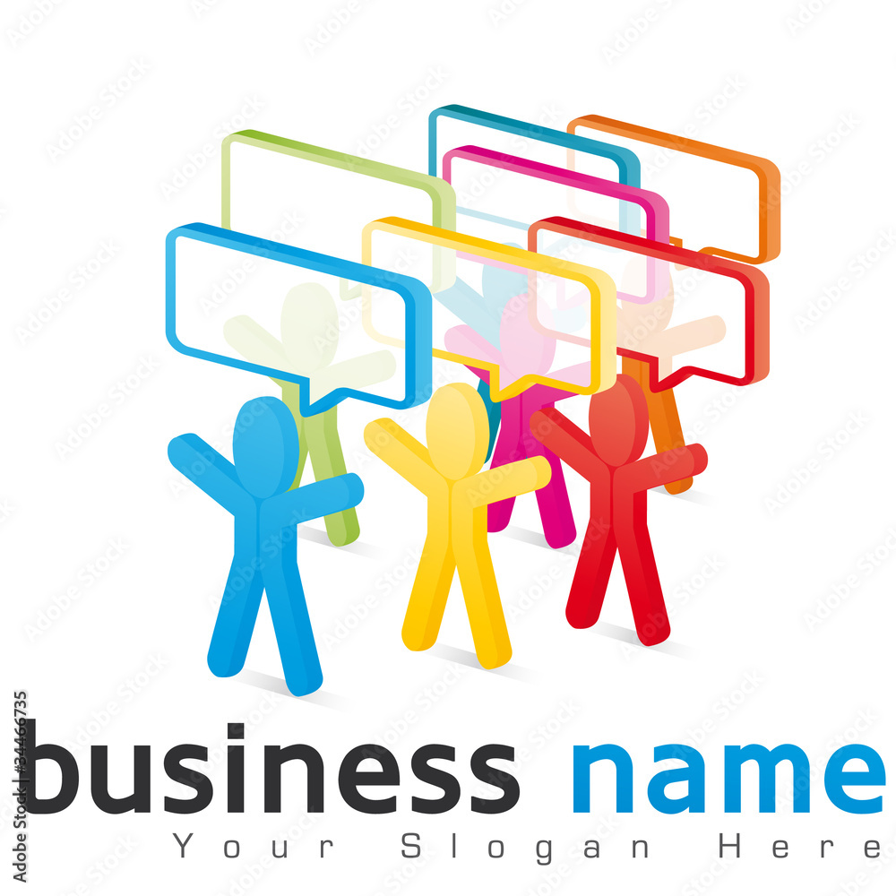 Image vectorielle Stock logo groupe de parole | Adobe Stock