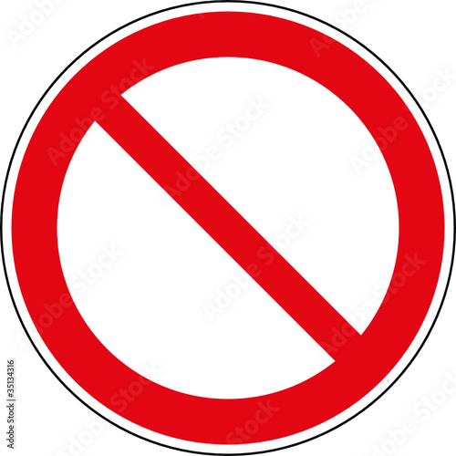 Verbotsschild allgemein Schild Zeichen Vorlage Muster – Stock ...