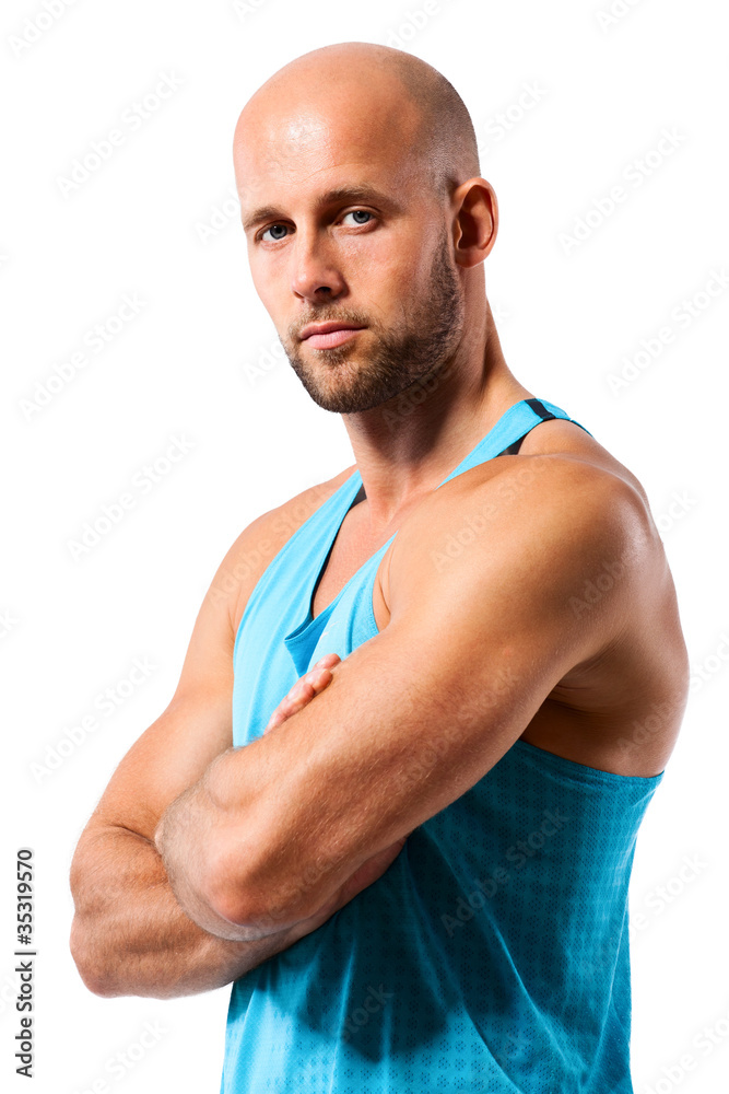 Attraktiver Sportlicher Mann Vor Weißem Hintergrund - Stock - GamesAgeddon