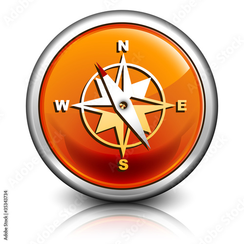 Cristal Orange Compass Stock Vector Adobe Stock