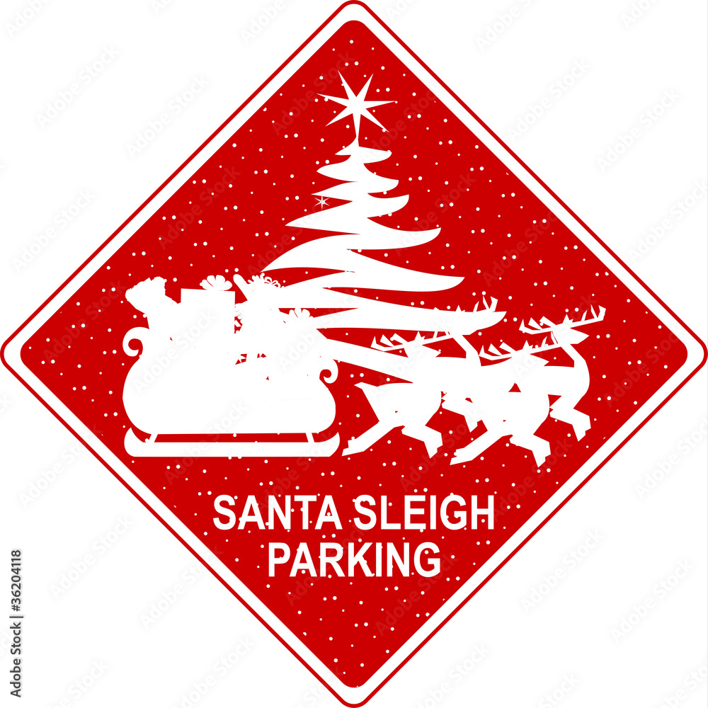 SANTA SLEIGH PARKING SIGNAL Stock Vector | Adobe Stock