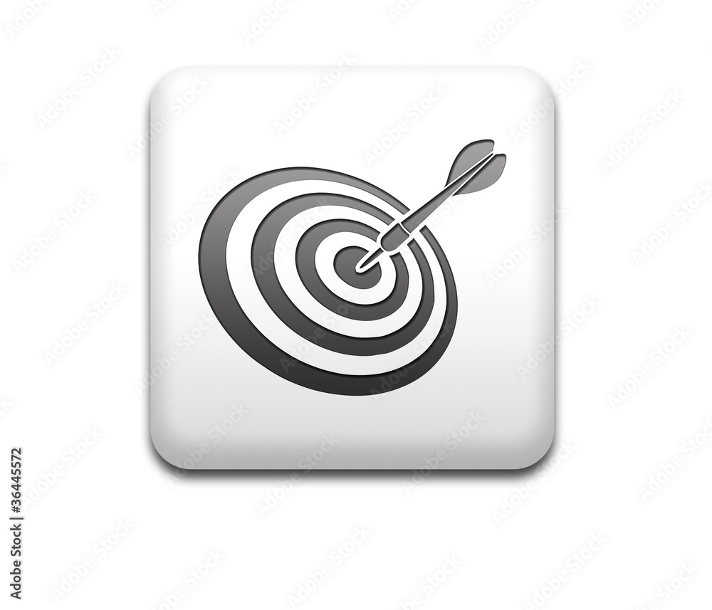 Boton cuadrado blanco simbolo target Stock Illustration | Adobe Stock
