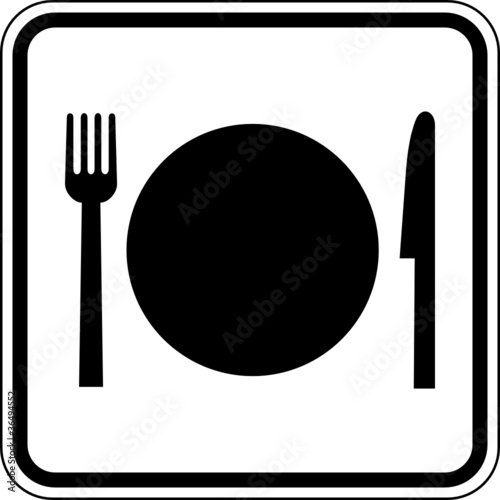 Essen Gaststätte Kantine Besteck Schild Zeichen Symbol Stock Vector ...