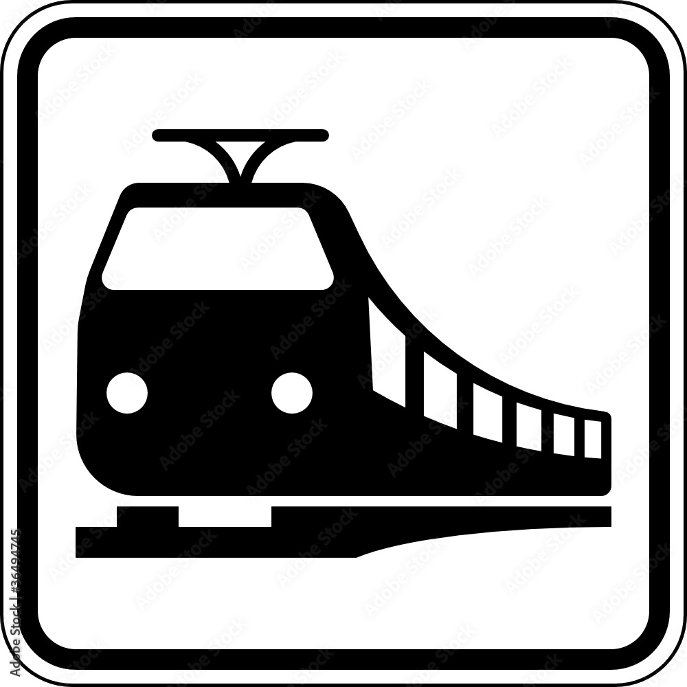 Zug Bahn Schienenverkehr Schild Zeichen Symbol Stock Vector | Adobe Stock