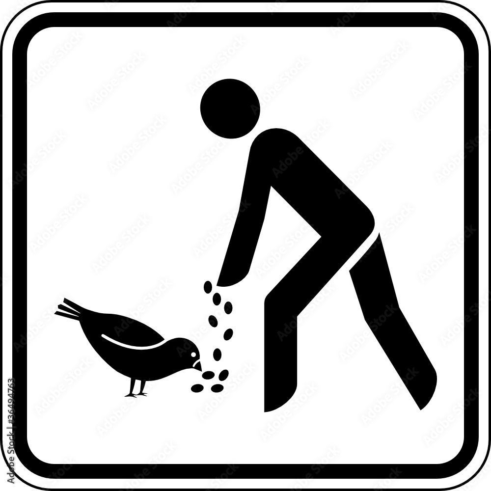 Tauben Vögel füttern Hand Vogel Schild Zeichen Symbol Stock Vector ...