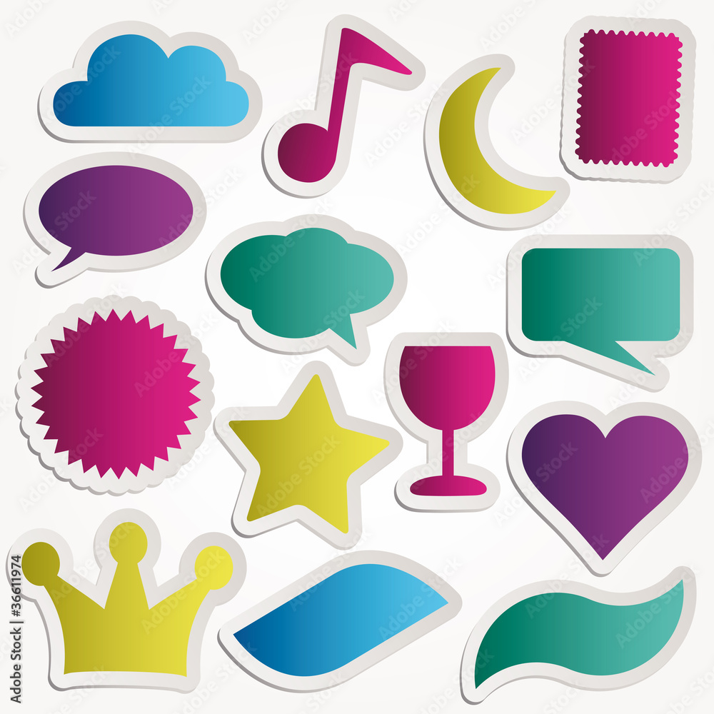 Speech bubbles vector set various forms symbols Stock Vector | Adobe Stock
