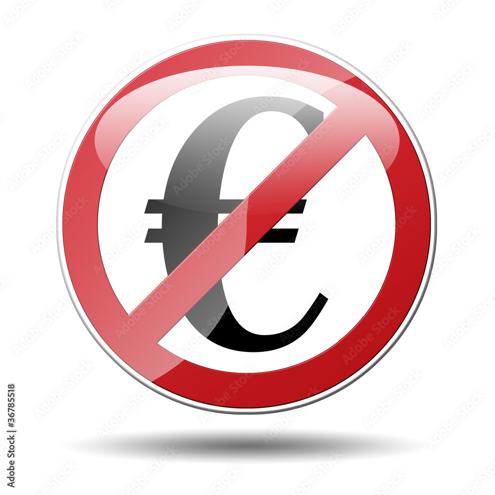Señal prohibido euro Stock Illustration | Adobe Stock