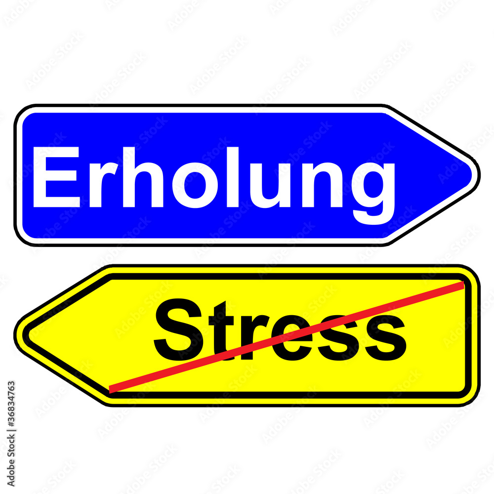 Stock-Illustration „Wegweiser - Stress / Erholung“ | Adobe Stock