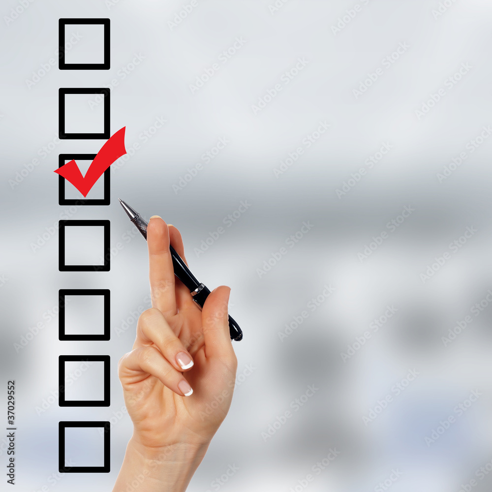 Check list with red mark Stock Illustration | Adobe Stock