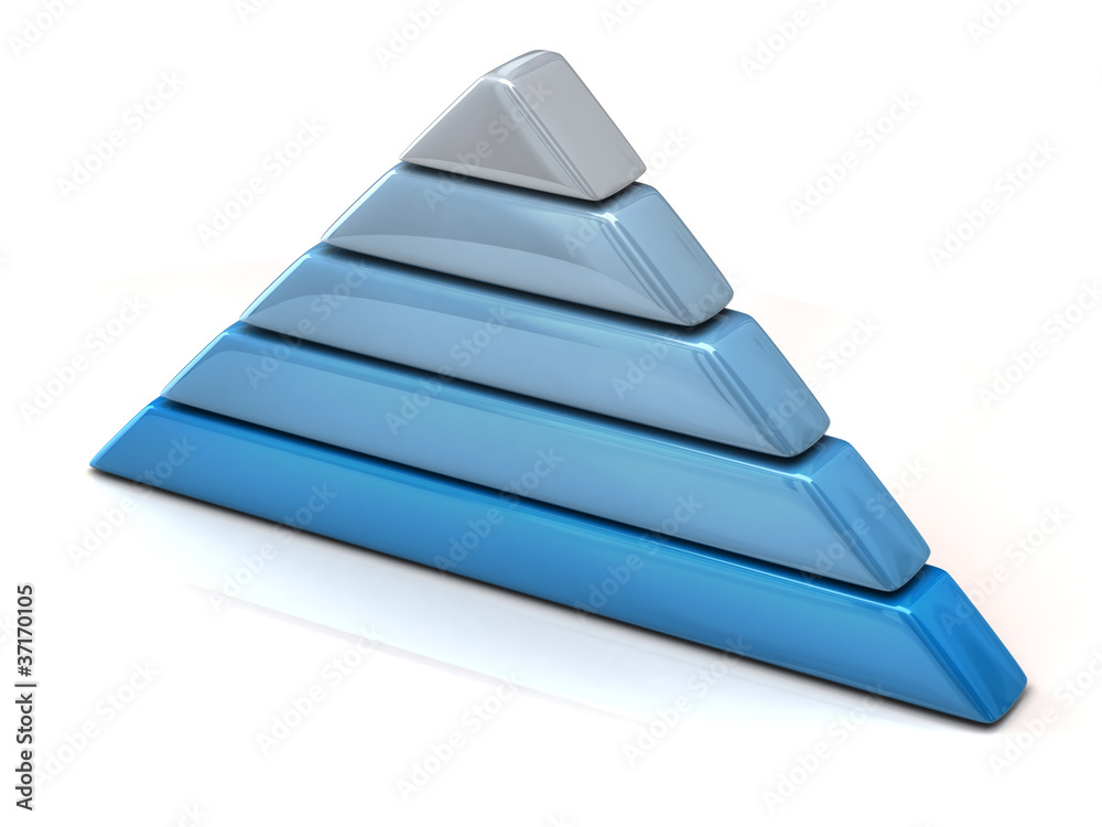 Blue pyramid chart 3d Stock Illustration | Adobe Stock
