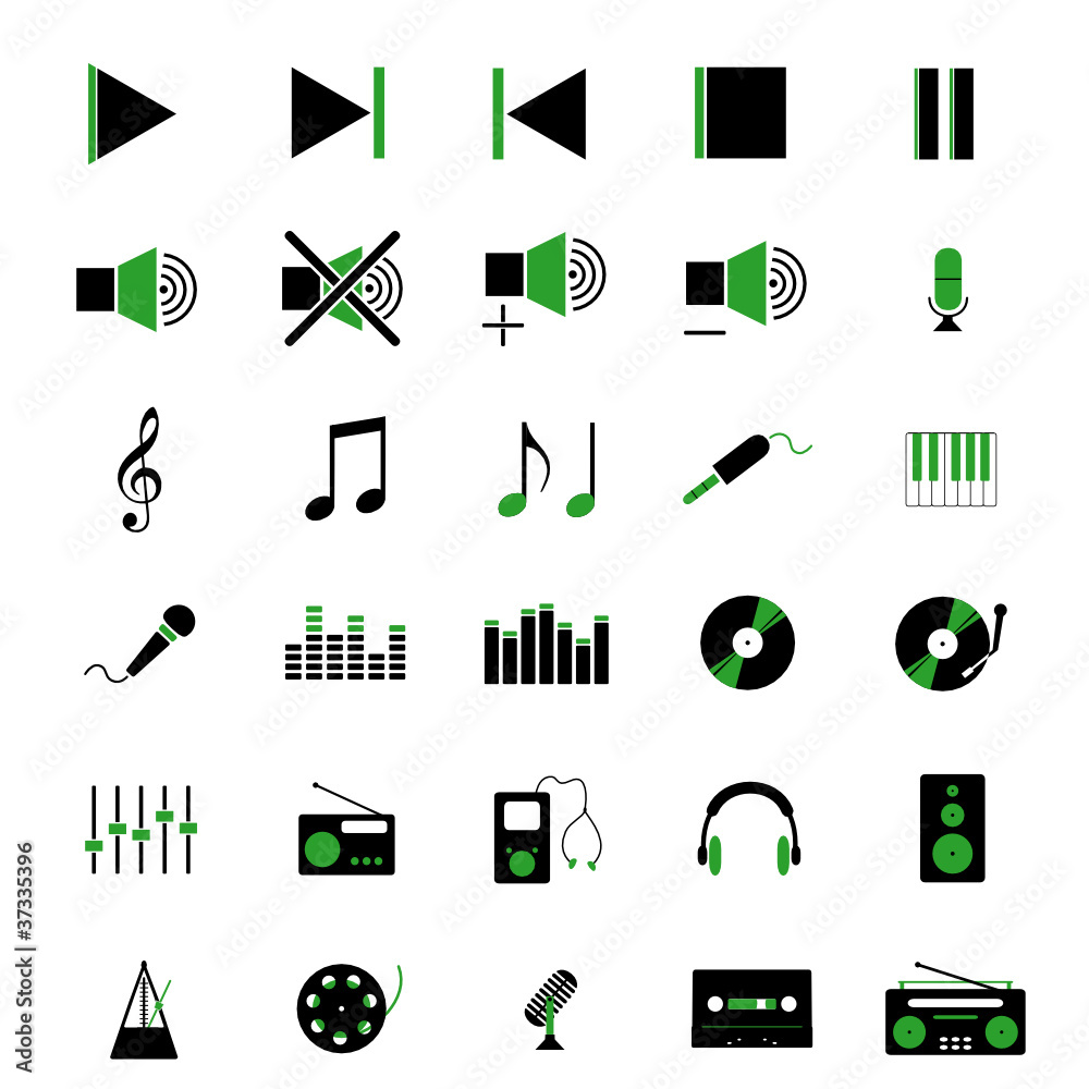 Musik Icons Stock Vector | Adobe Stock