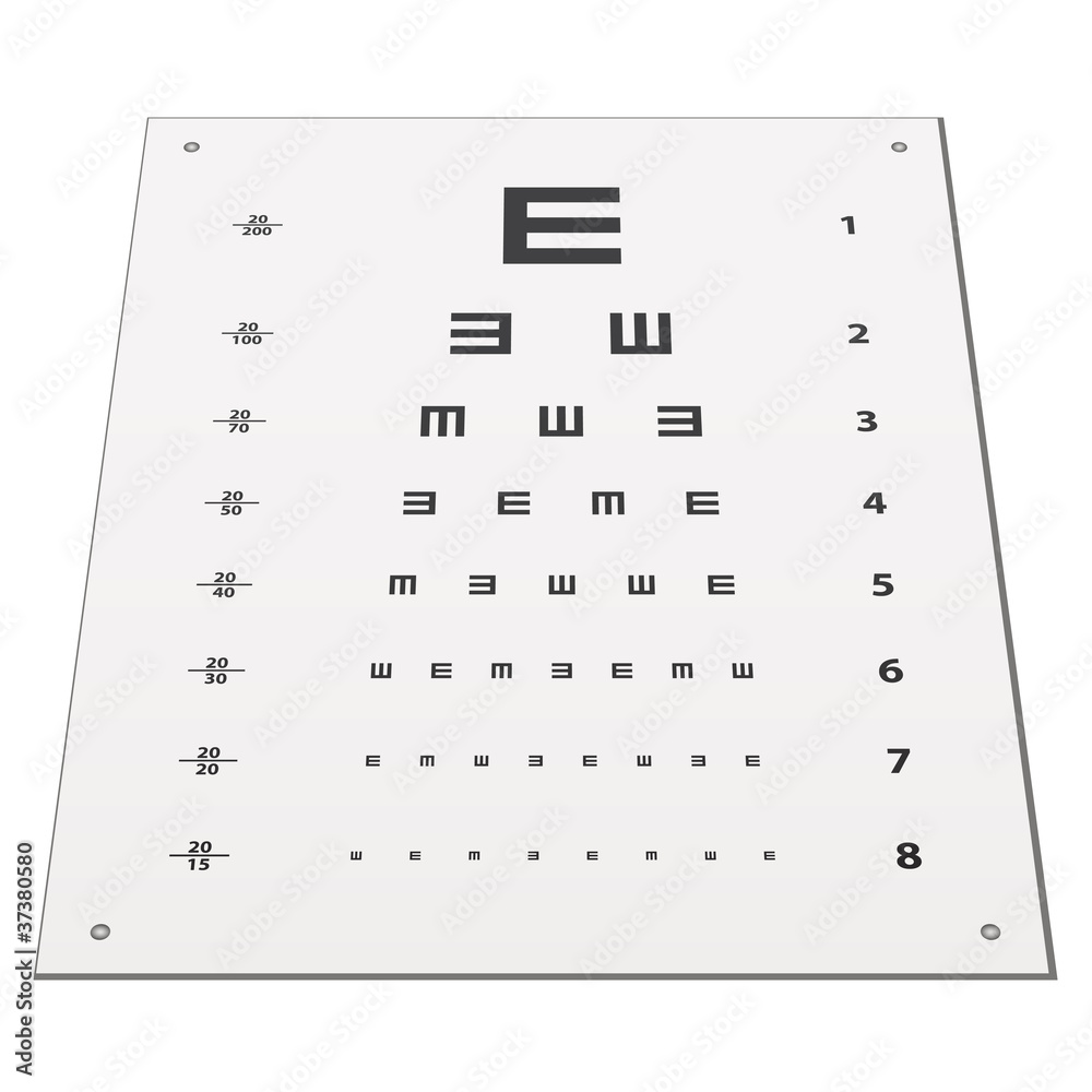 vector Snellen eye test chart Stock Vector | Adobe Stock