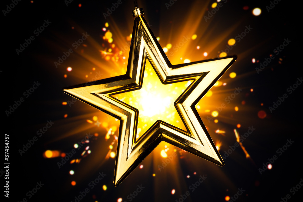 shiny gold star Stock Photo | Adobe Stock