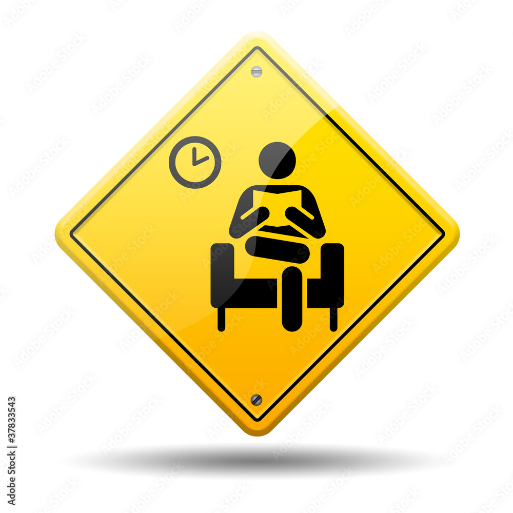 Señal amarilla simbolo sala de espera Stock Illustration | Adobe Stock