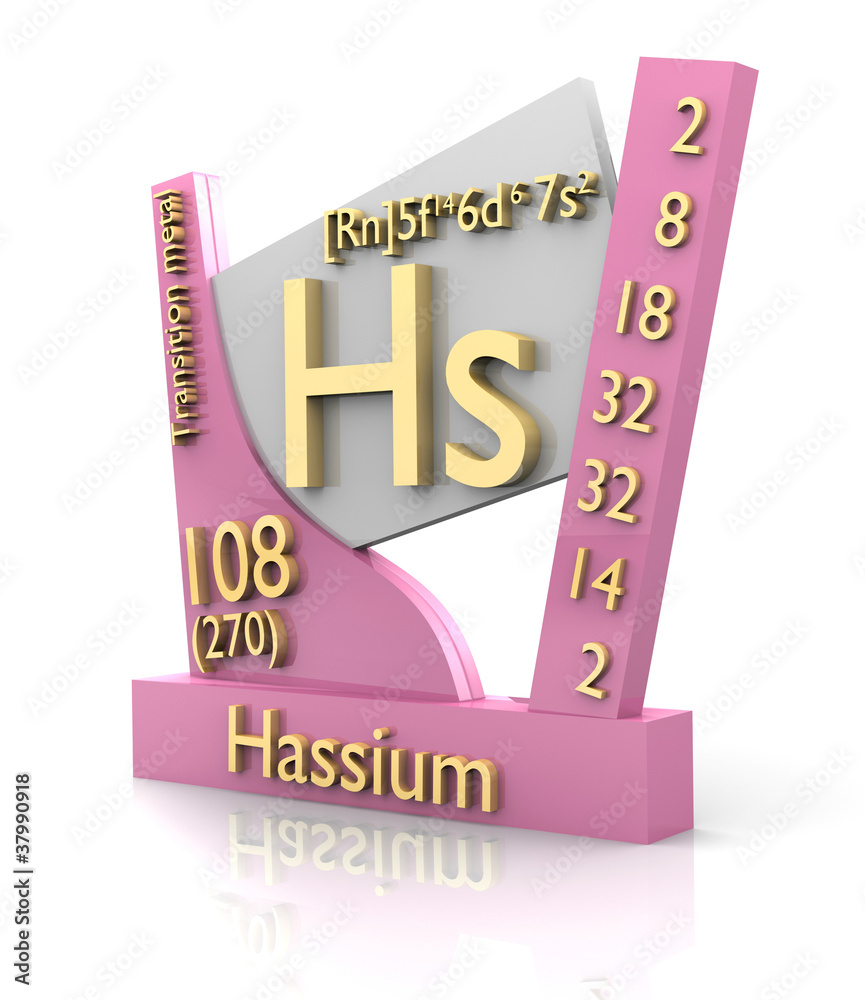 Hassium form Periodic Table of Elements - V2 Stock Illustration | Adobe ...