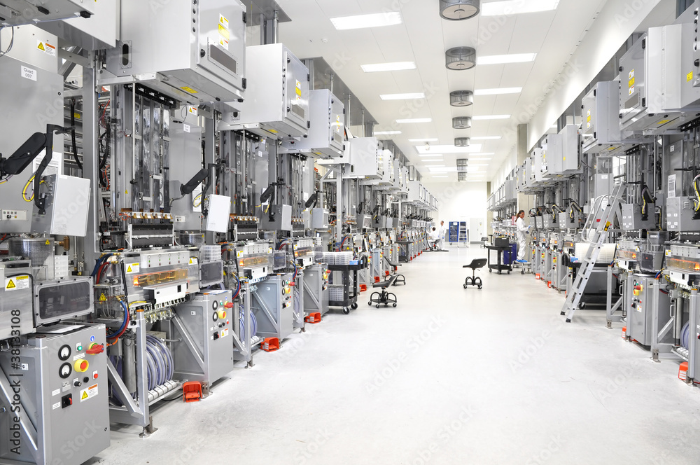 Hightech Industriebetrieb // Hi Tech factory inside Stock Photo | Adobe ...