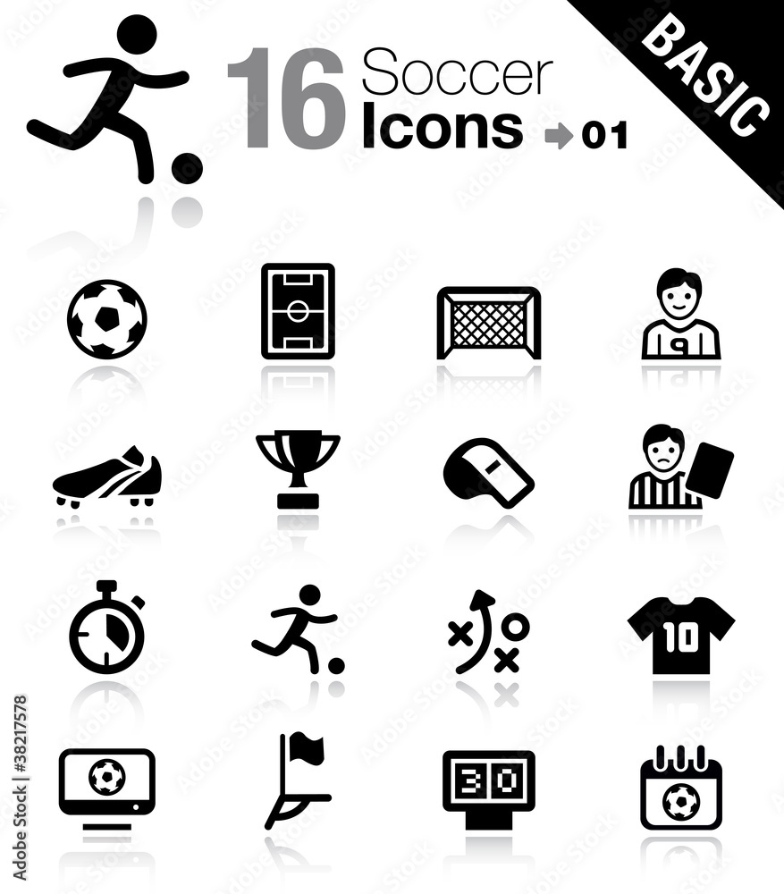 Basic - Soccer Icons Stock Vector | Adobe Stock