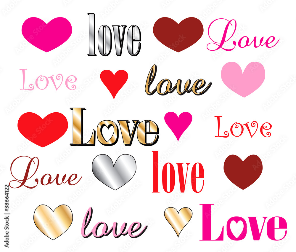 Love Heart Fonts Stock Vector | Adobe Stock
