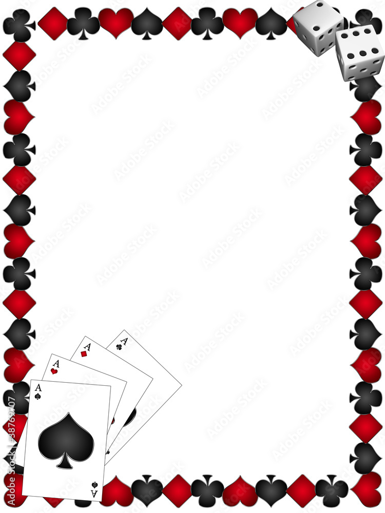 Playing Cards with border Stock Illustration | Adobe Stock