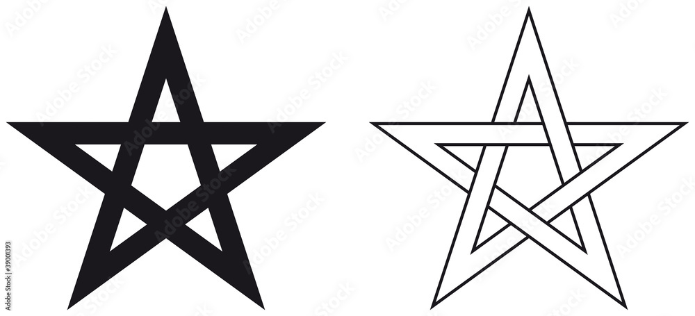 Pentagram, pentalpha, pentangle, star pentagon, the shape of a five ...