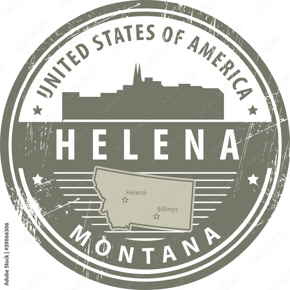 Stamp with name of Montana, Helena, vector Stock Vector | Adobe Stock