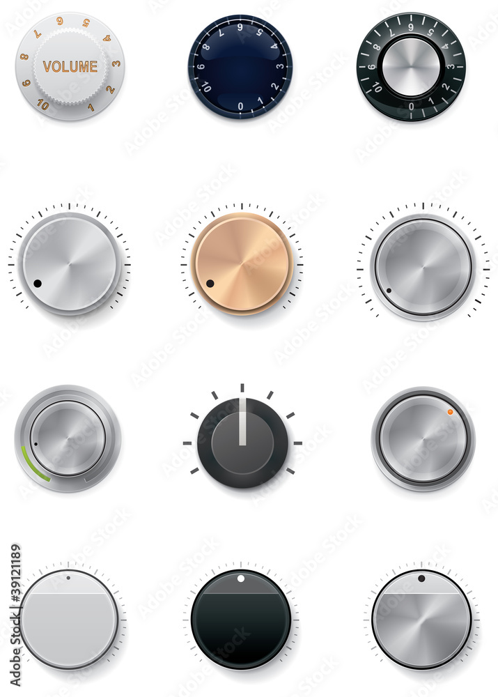 Vector knobs set Stock Vector | Adobe Stock