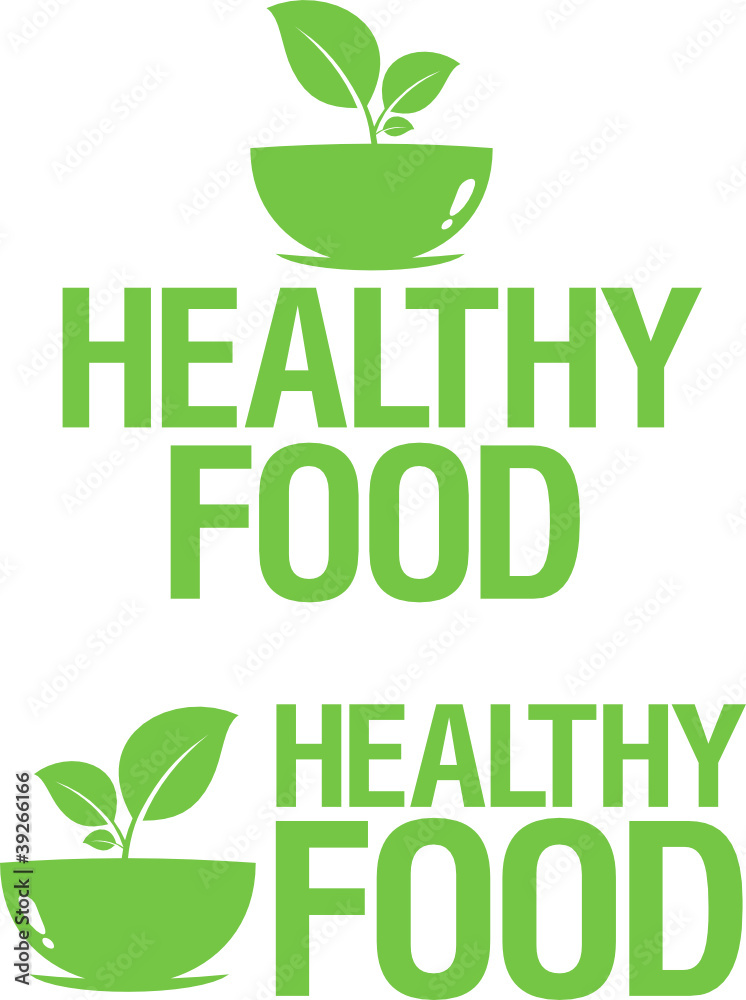 Healthy Food signs Stock Vector | Adobe Stock