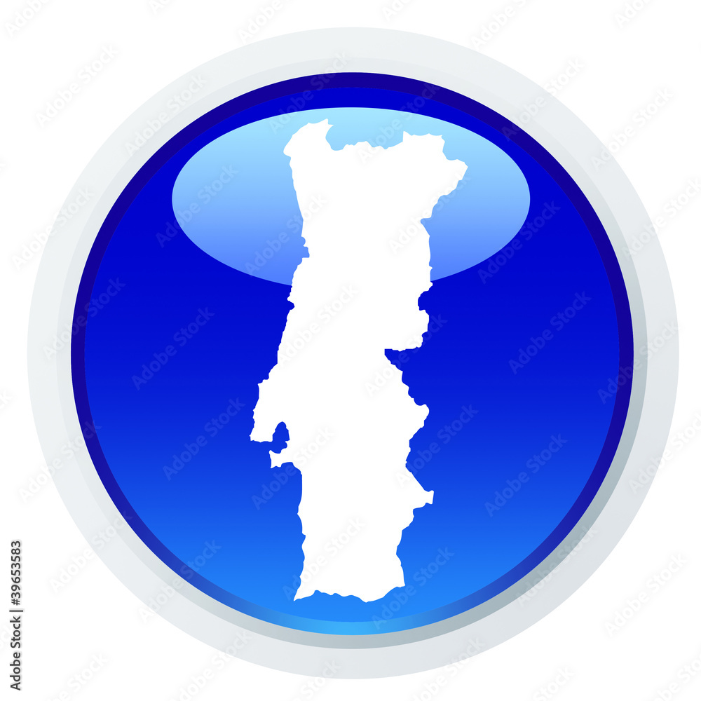 Botão azul - mapa de Portugal Stock Illustration | Adobe Stock
