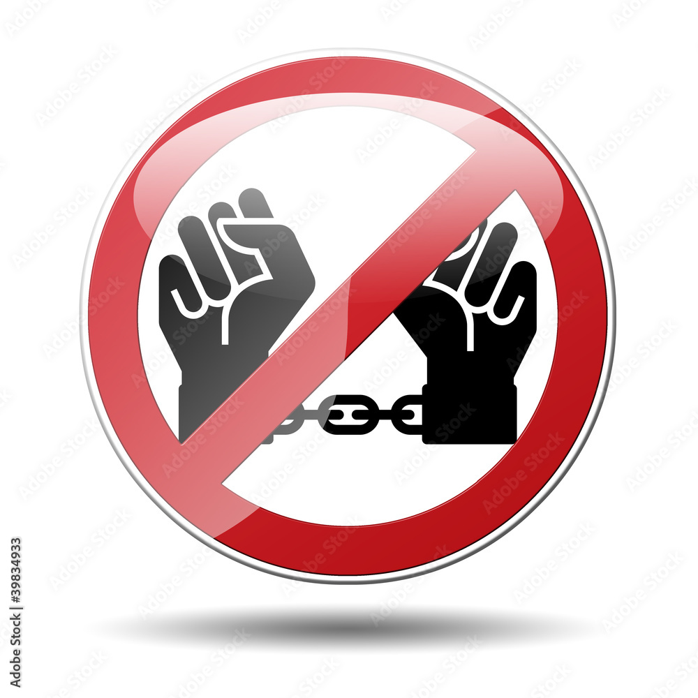 Ilustración de Stock Señal prohibido esclavitud | Adobe Stock