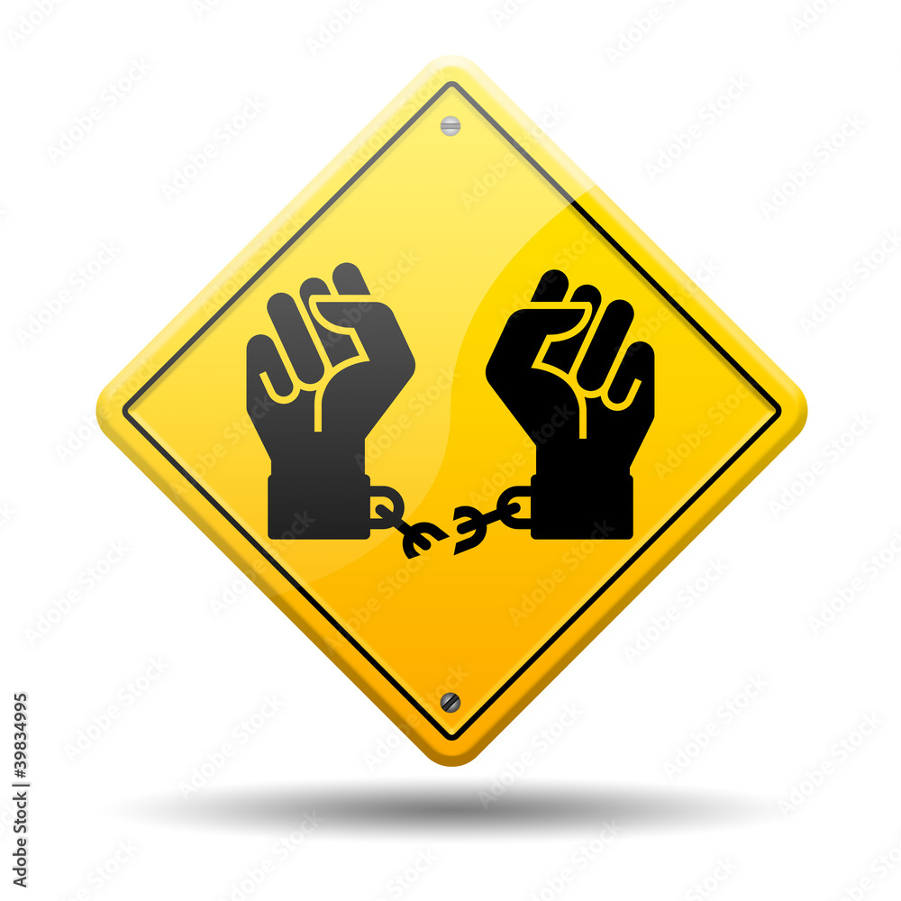 Señal amarilla simbolo libertad Stock Illustration | Adobe Stock